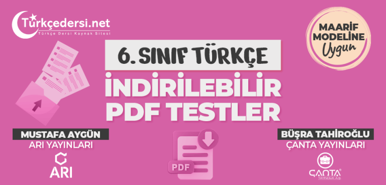 6. Sınıf Türkçe İndirilebilir PDF Testler - turkcedersi.net